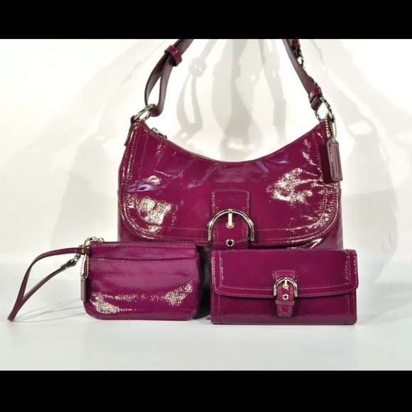 Coach | Bags | Coach Plum Patent Leather Soho Shoulder Bag With ...
